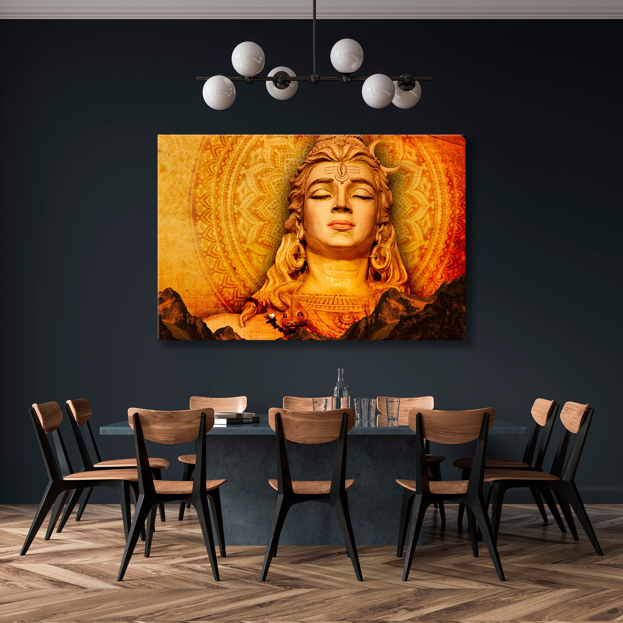 Lord Shiva Canvas Art, 4 Panel God Shiv Large Wall - Etsy