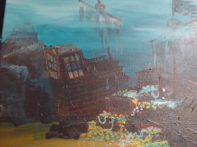Pirate Ship Under Watership Wreck Treasure Shipwrecked Fantasy ...