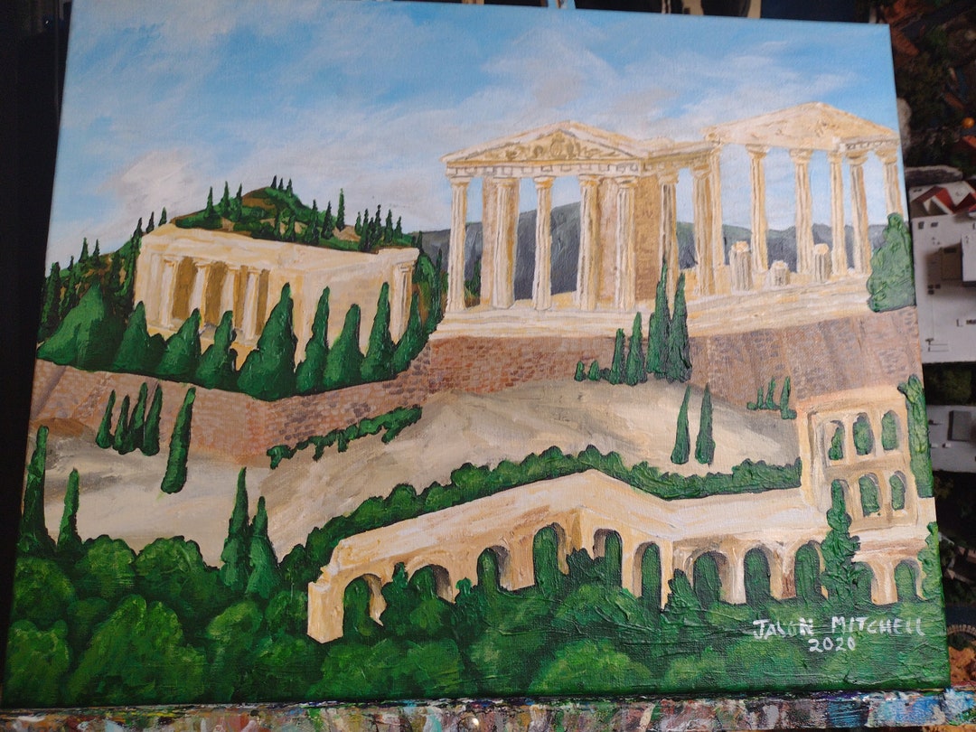 Athens Ruins Greece Temple Acropolis Art Ruins of Athens Travel Art ...