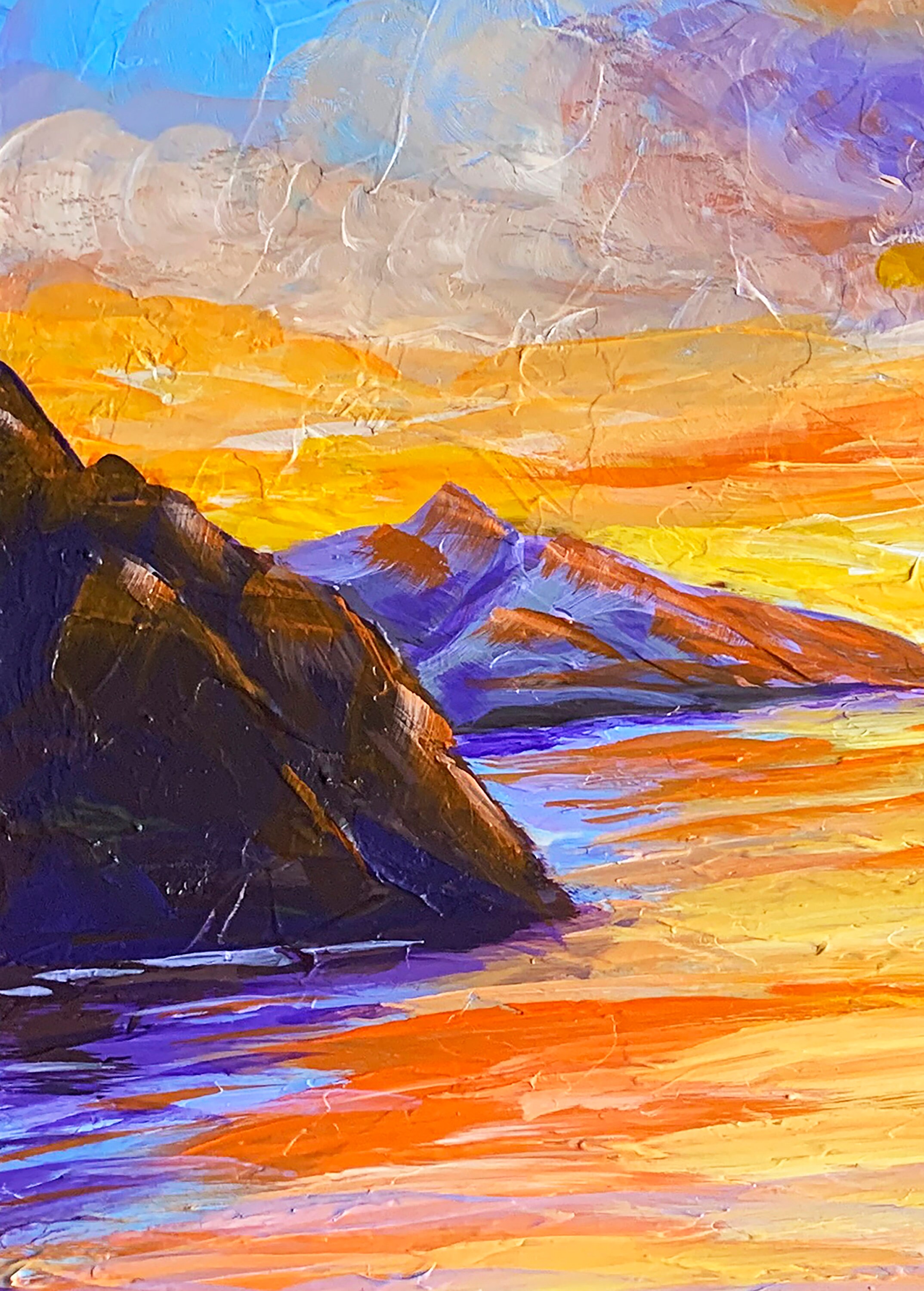 Scandinavian Painting Norwegian Fjords Original Art Mountains | Etsy