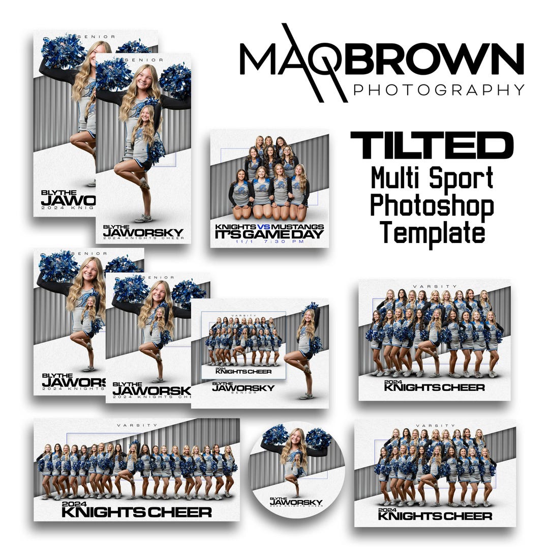 Photoshop Template for Senior Banners and Prints - TILTED - Multi ...