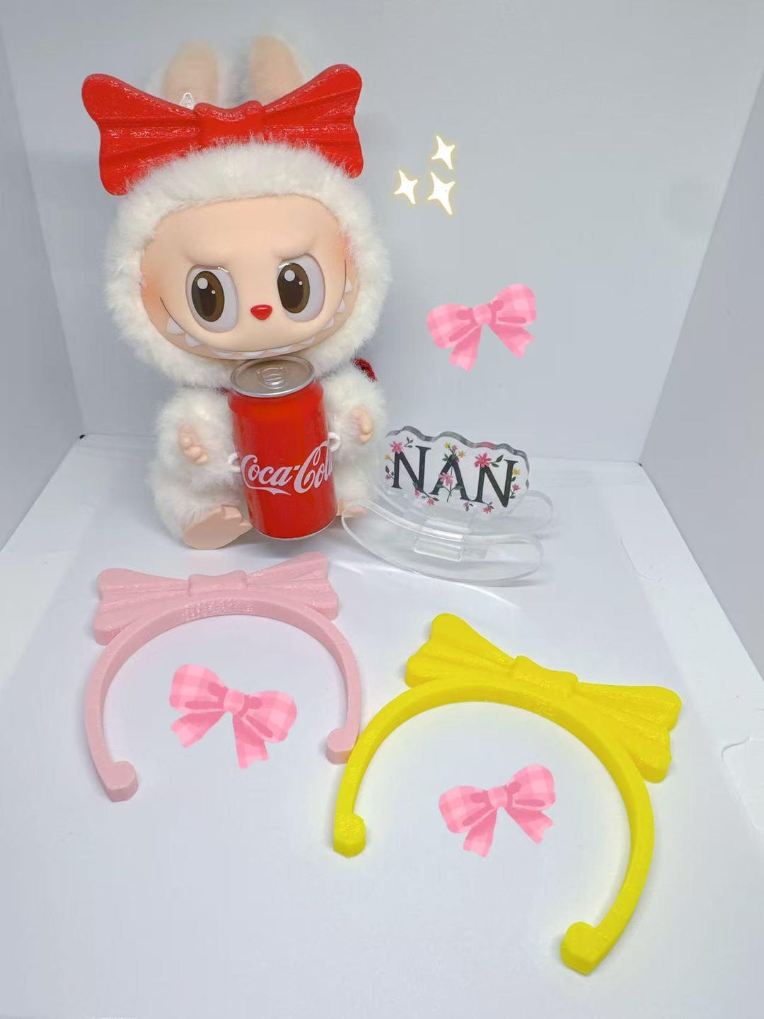 Labubu Inspired Headband – 3d-printed Mini Popmart Accessory With Bow ...