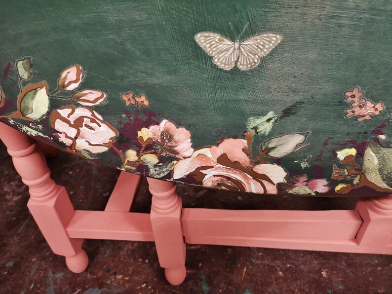 Hand Painted Drop Lead Table - Etsy UK