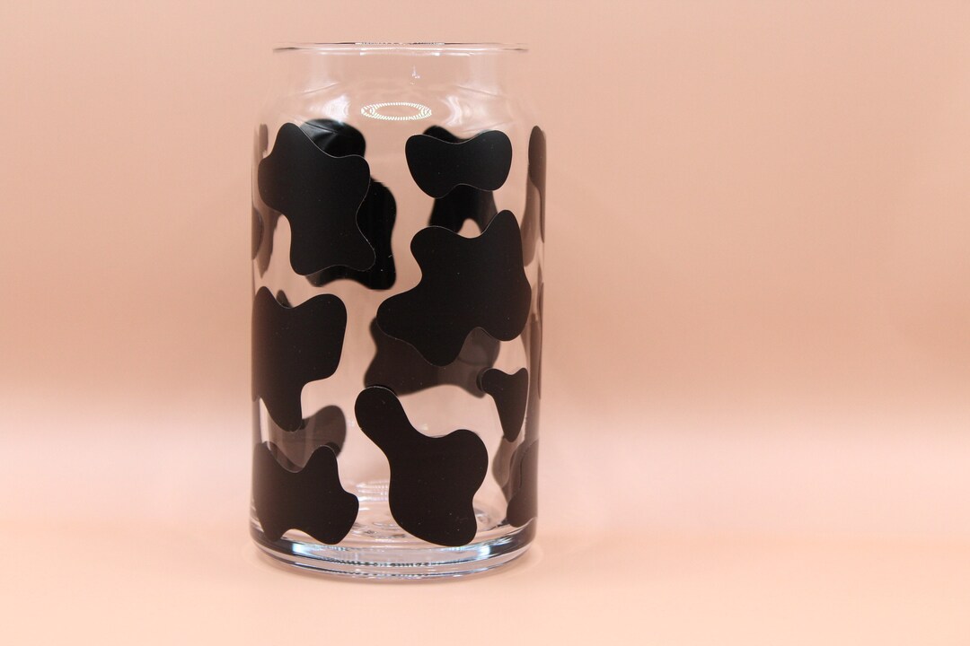 Cow Print Beer Can Glass - Etsy