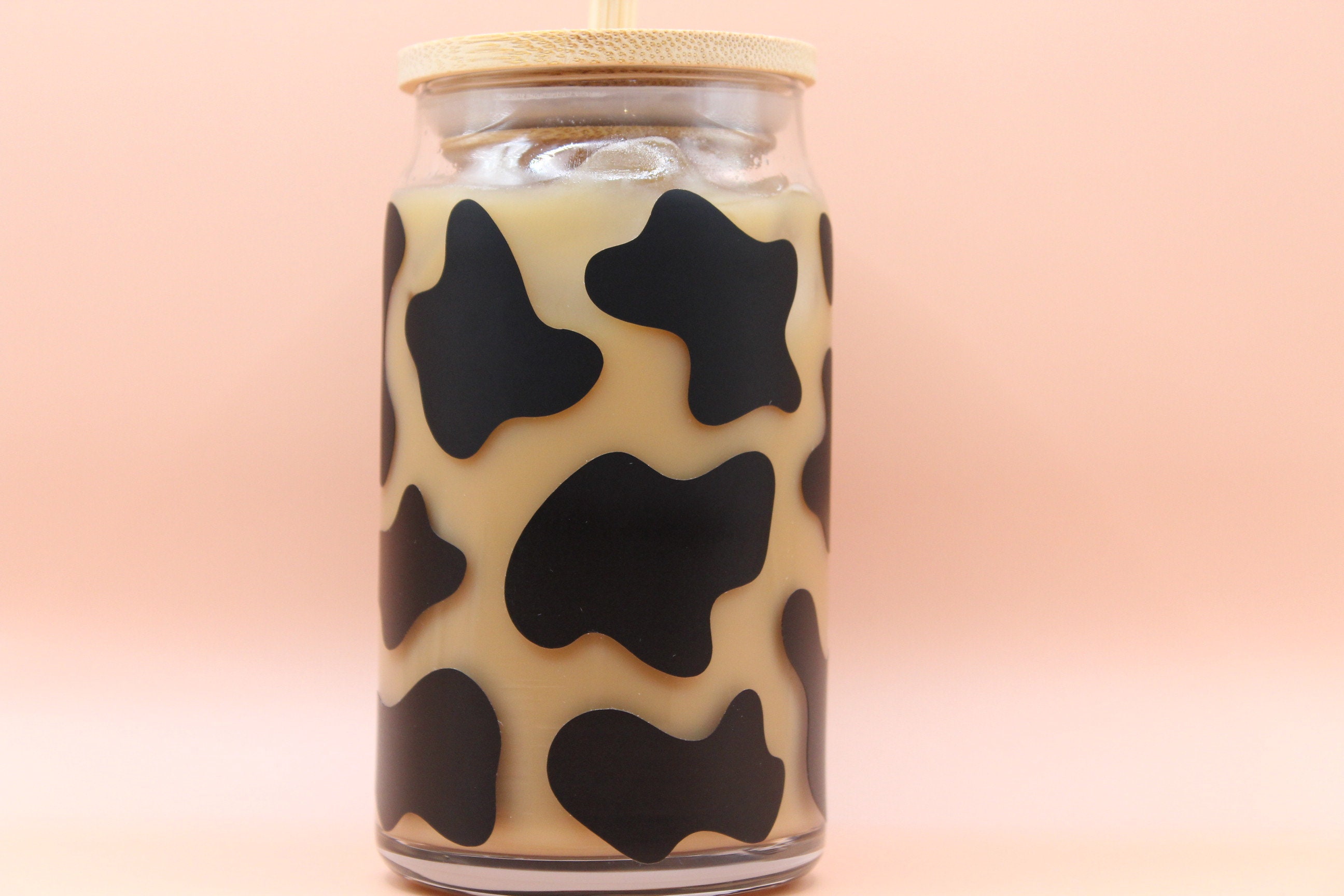 Cow Print Beer Can Glass - Etsy