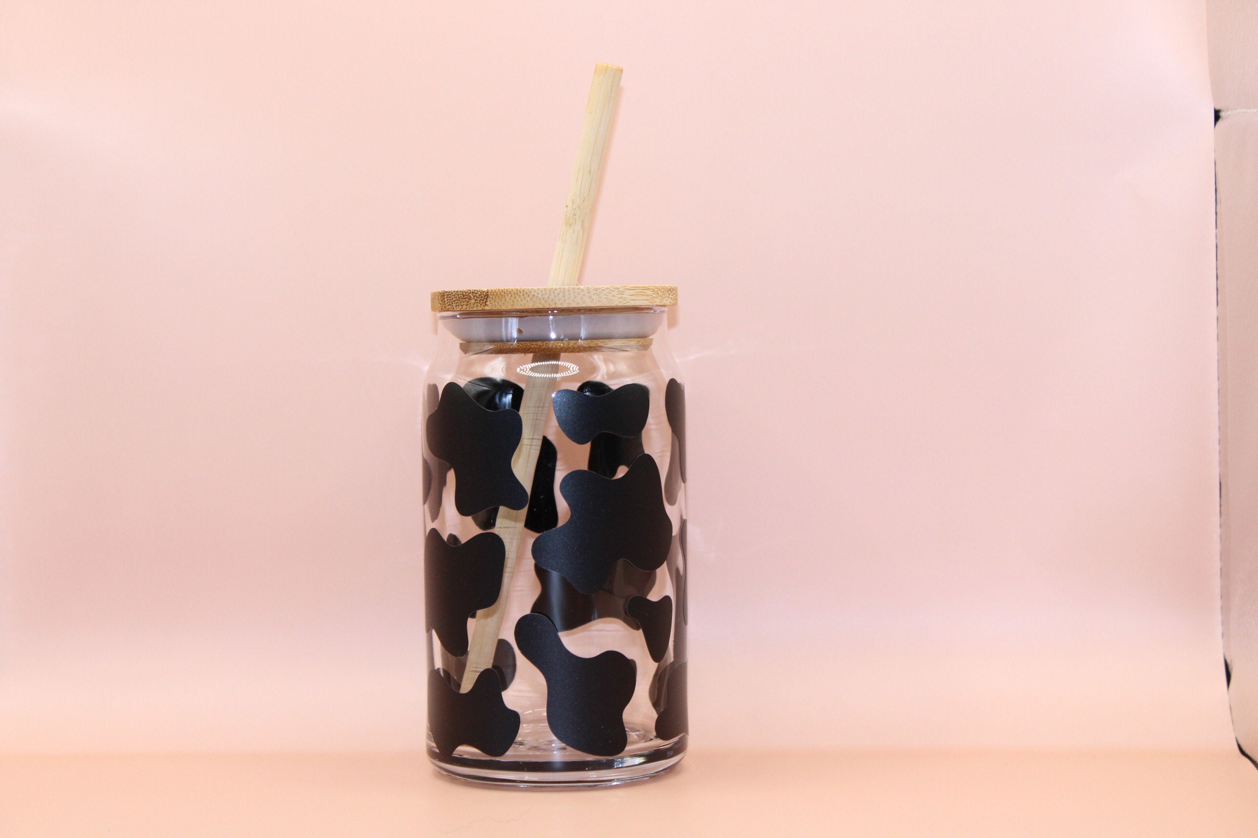 Cow Print Beer Can Glass - Etsy