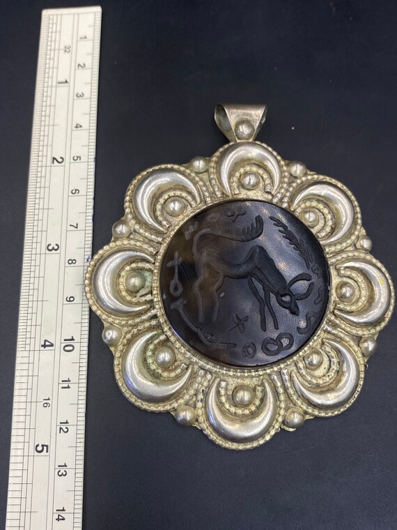 Rare!!! Amazing old Ancient Greek bull signet black a… - Gem
