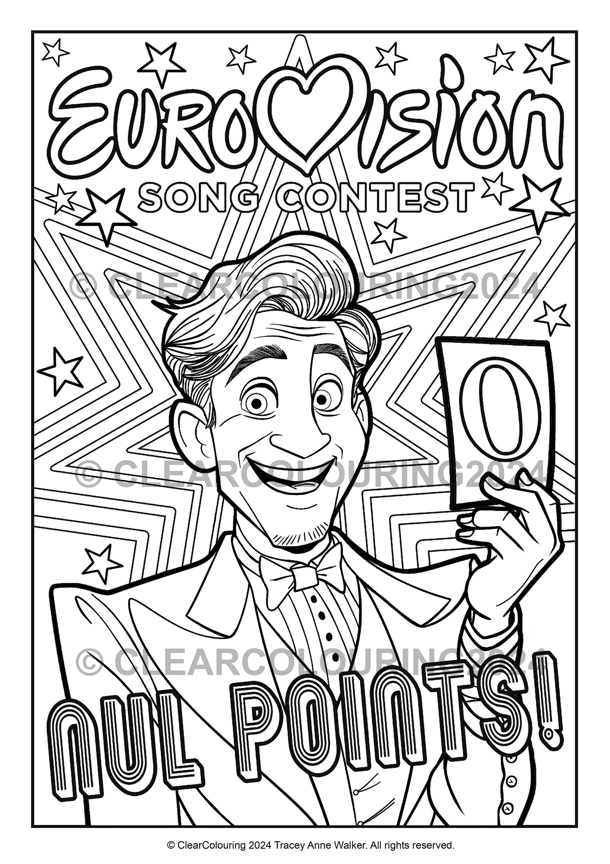 EUROVISION Song Contest BUNDLE 4 X A4 Colouring Page Downloads PDF - Etsy