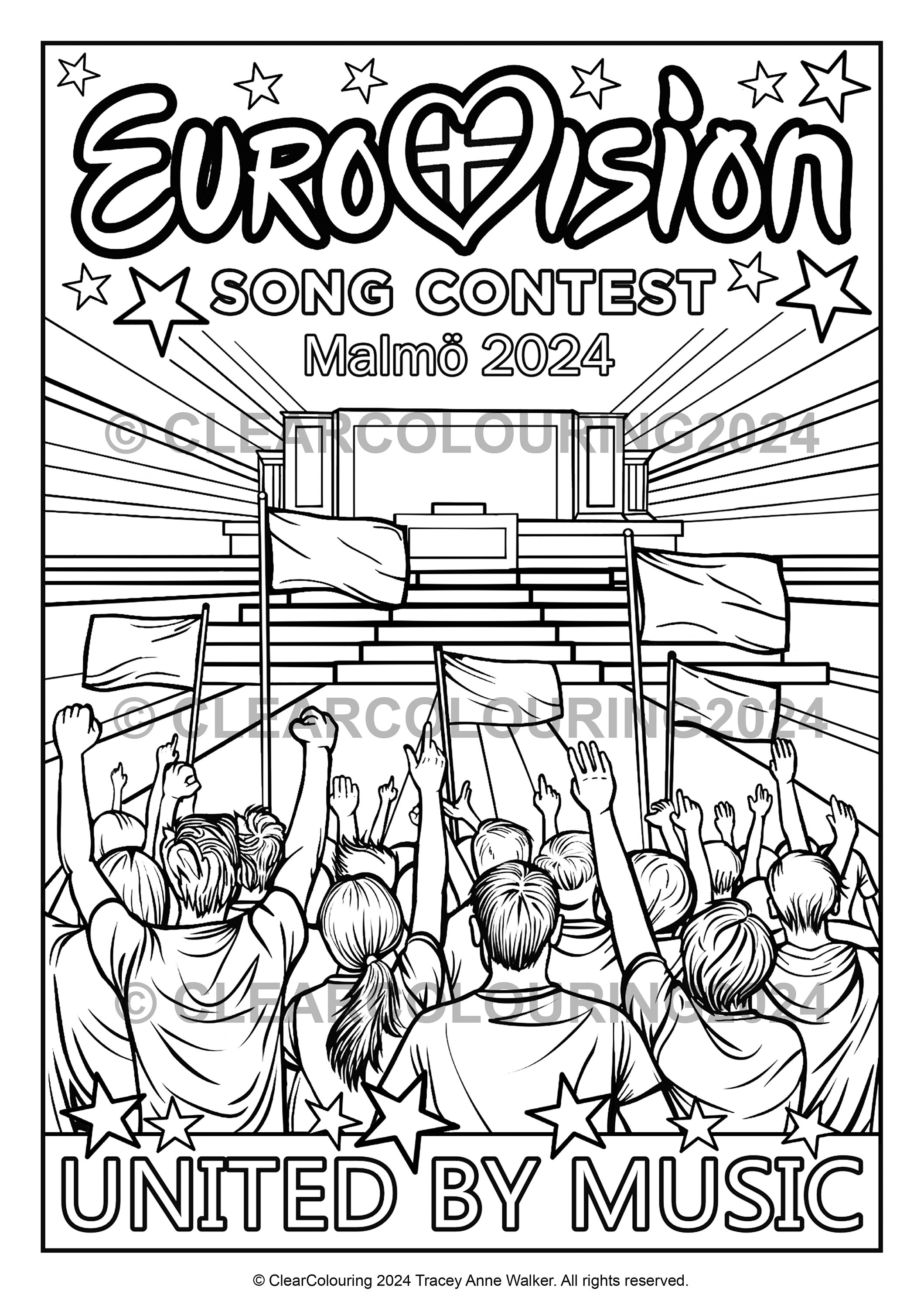 EUROVISION Song Contest BUNDLE 4 X A4 Colouring Page Downloads PDF - Etsy