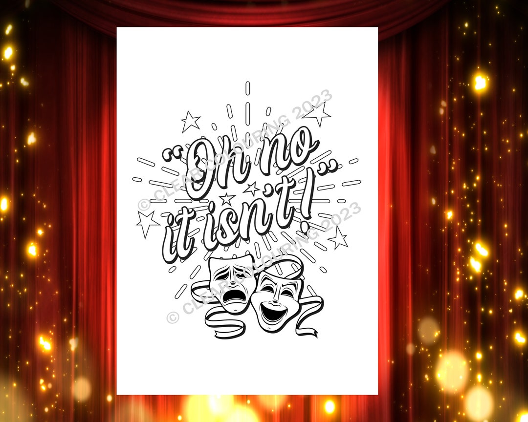 Pantomime 'oh No It Isn't" Christmas Card - A5 (folded) Colouring ...