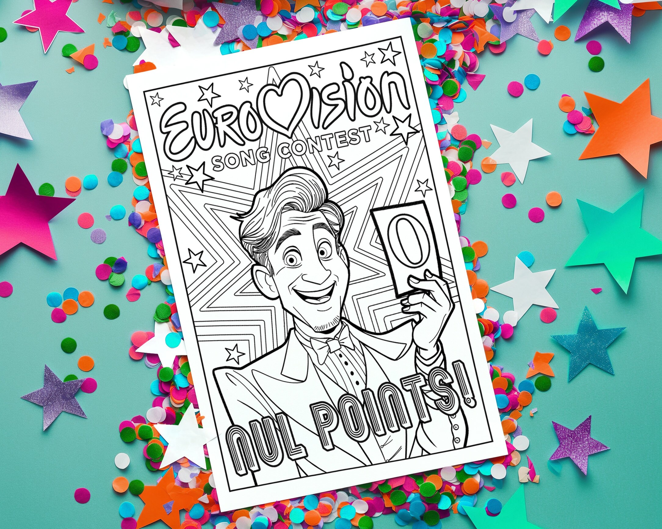 EUROVISION Song Contest BUNDLE 4 X A4 Colouring Page Downloads PDF - Etsy