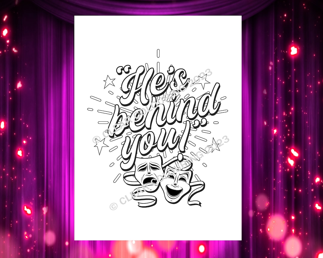 Pantomime 'he's Behind You!" Christmas Card - A5 (folded) Colouring ...