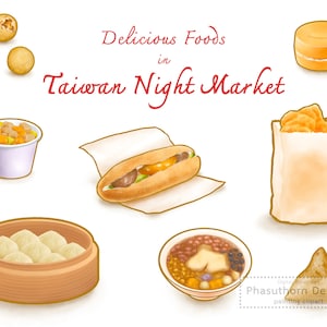 Taiwan Food Art, Digital & Printable Stickers - Etsy