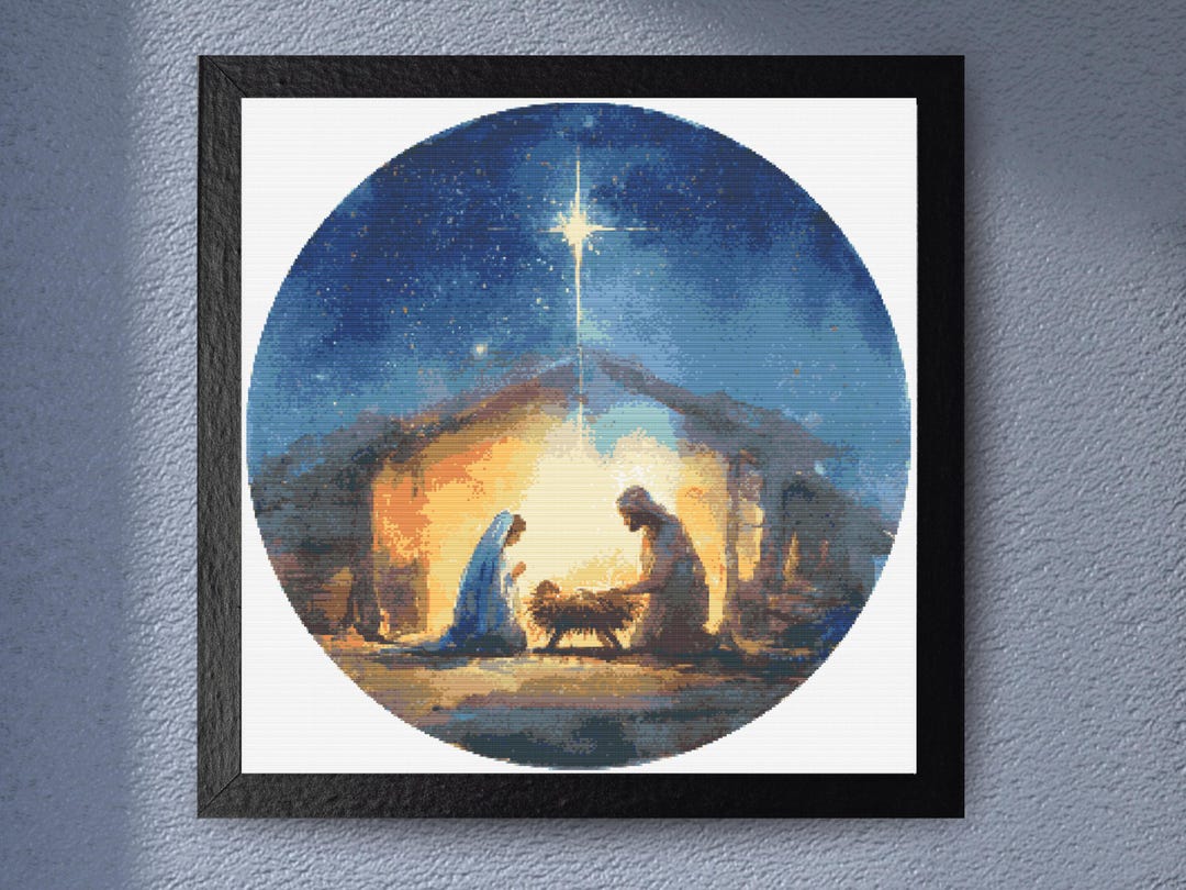 Nativity Scene Cross Stitch Pattern Christmas Manger With Holy Family ...