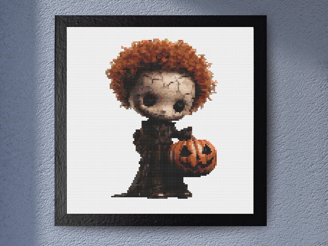 Cute Halloween Slasher Cross Stitch Pattern – Spooky Horror Embroidery ...