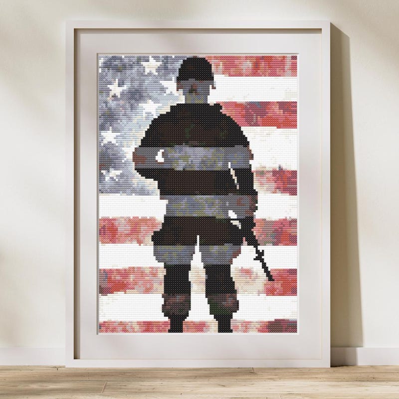 Soldier Cross Stitch - Etsy