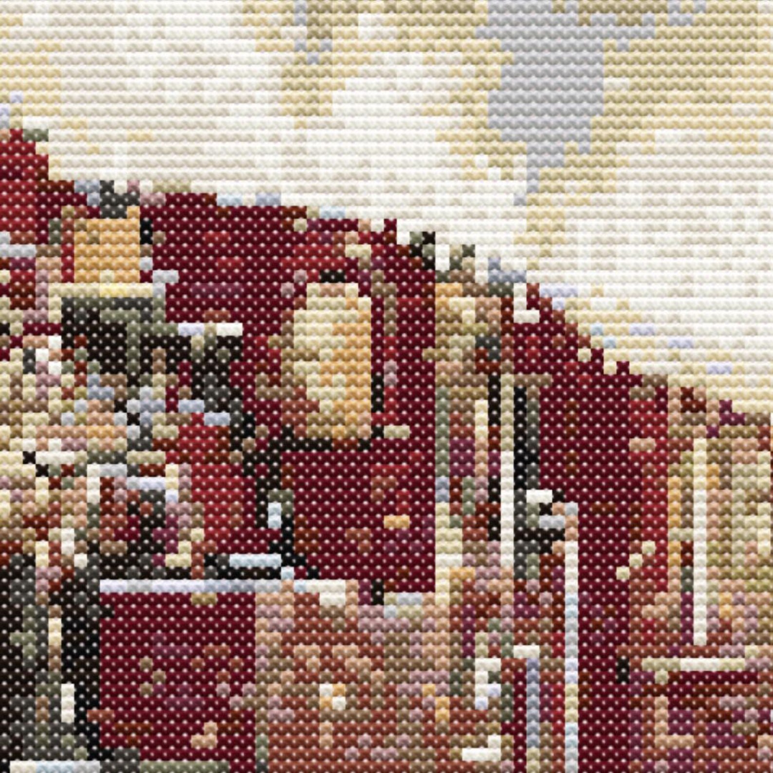 Train Cross Stitch Pattern - Christmas Express in a Winter Wonderland ...