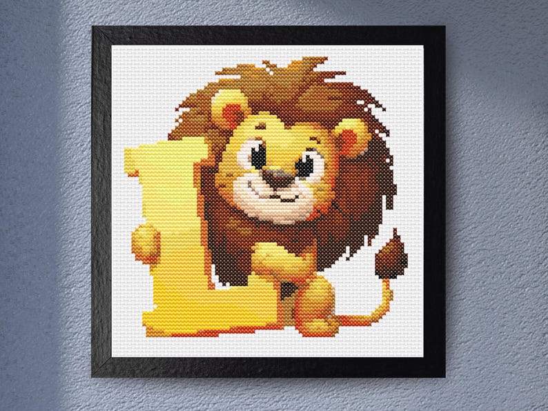 Letter L for Lion - Animal Alphabet Cross Stitch Pattern. Perfect for ...