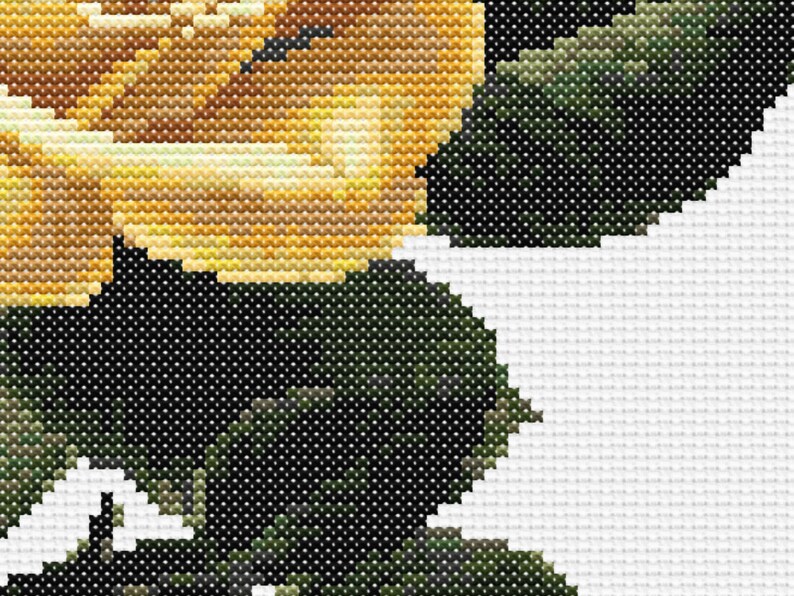 Yellow Rose Cross Stitch Pattern - Classic Floral Embroidery Design ...