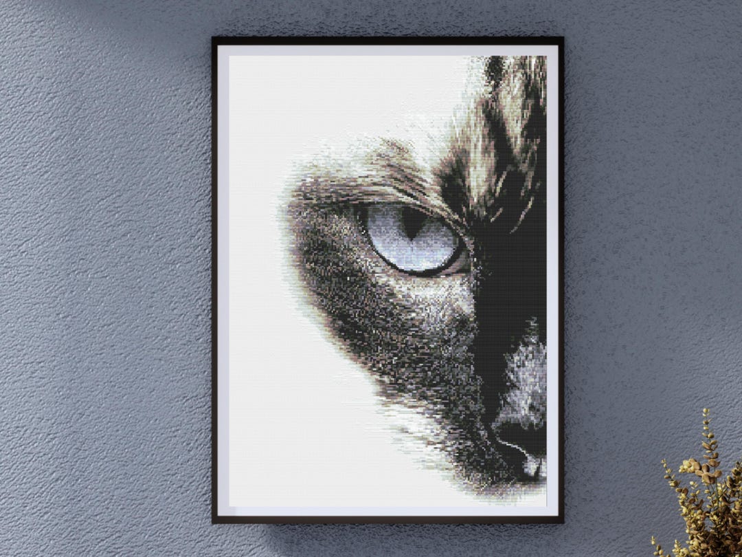 Siamese Cat Cross Stitch Pattern for Pet Lovers – Elegant Blue-eyed Cat ...