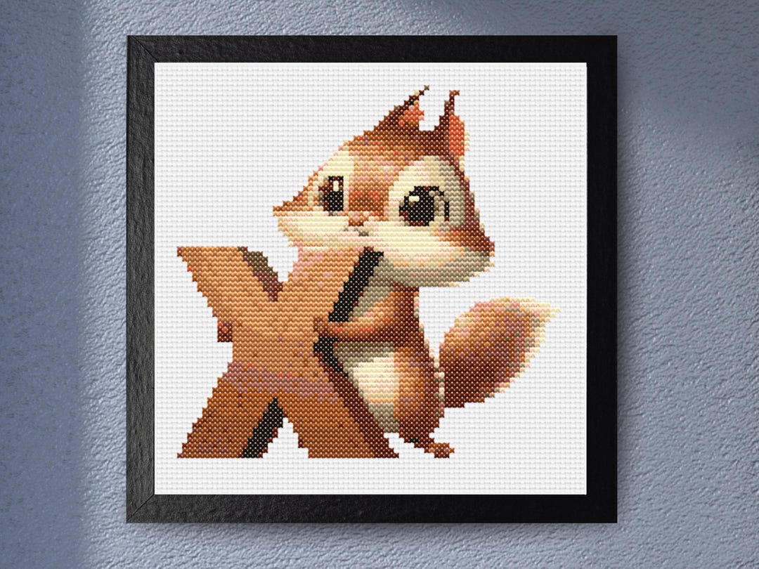 Letter X for Xerus - Animal Alphabet Cross Stitch Pattern. Perfect for ...