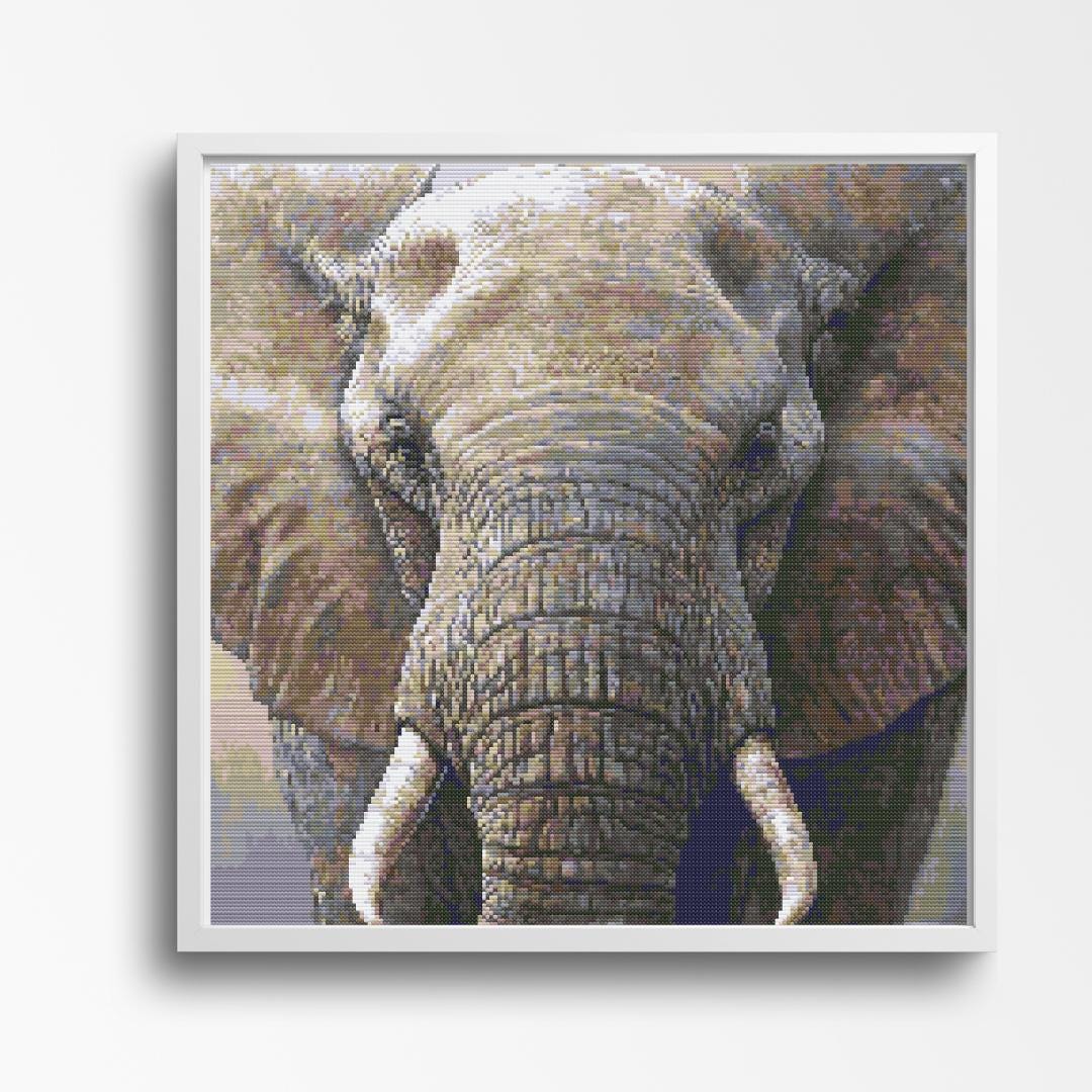Majestic Elephant Cross-stitch Pattern | Detailed African Wildlife ...