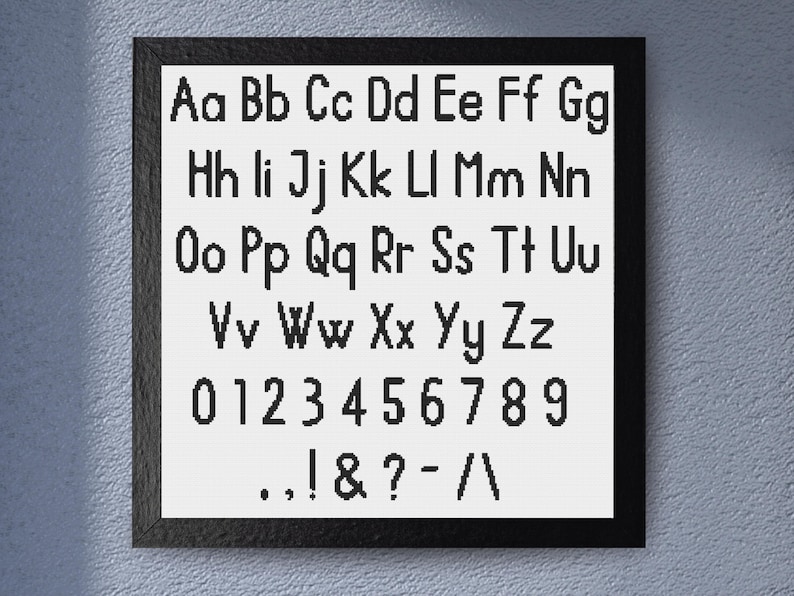 Cute Handwriting Font Cross Stitch Pattern for Personalized Monograms ...