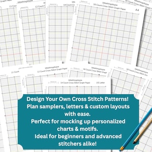 Printable Cross Stitch Graph Paper, Blank Grid Paper for Cross Stitch ...