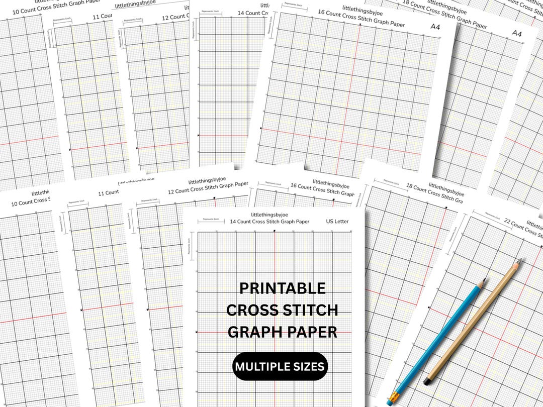 Printable Cross Stitch Graph Paper, Blank Grid Paper for Cross Stitch ...
