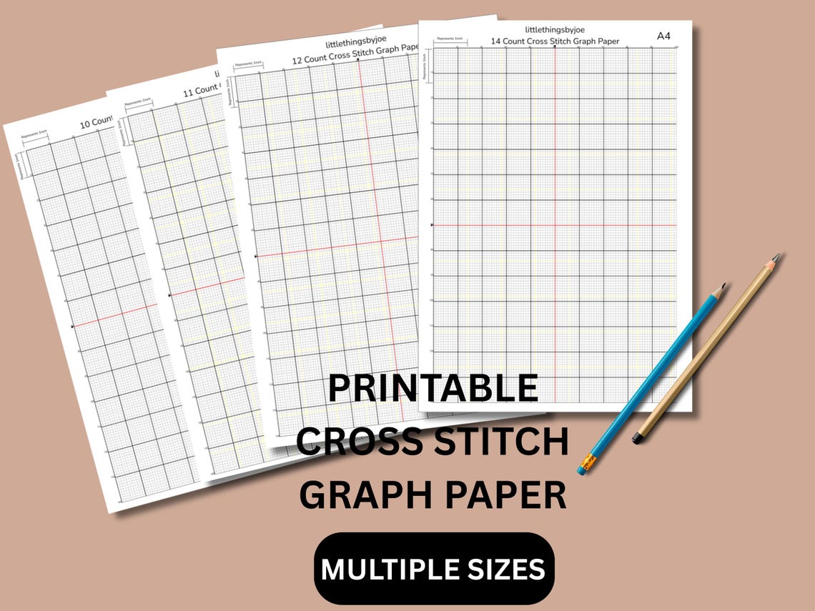 Printable Cross Stitch Graph Paper, Blank Grid Paper for Cross Stitch ...