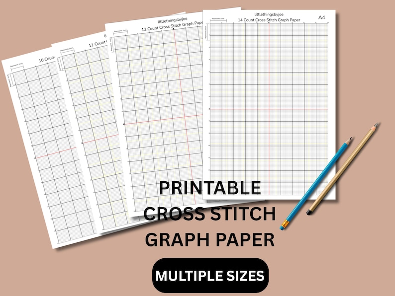 Printable Cross Stitch Graph Paper, Blank Grid Paper for Cross Stitch ...