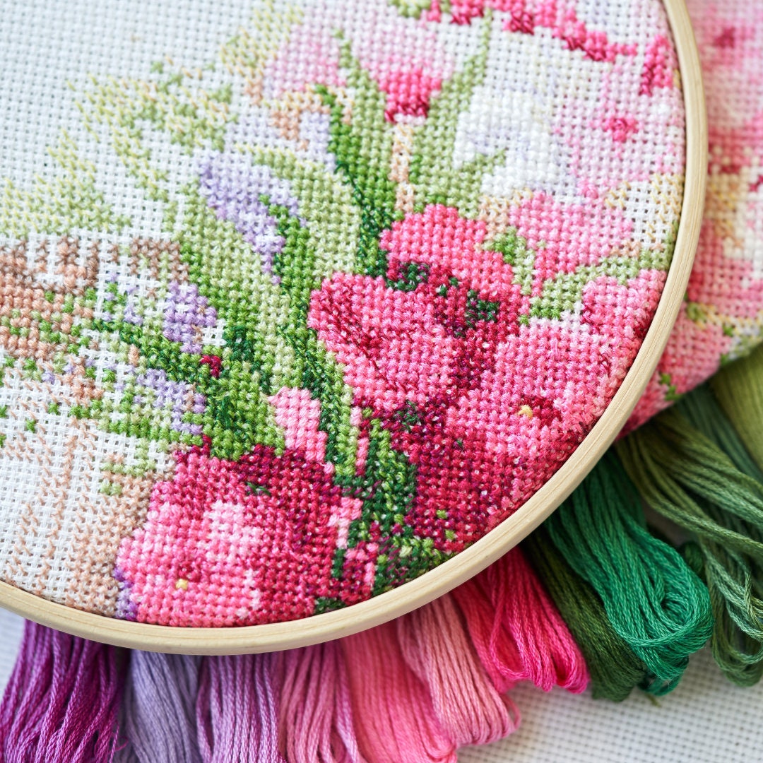 Lavender Lake Cross Stitch Pattern: Scenic Sailboat on a Serene Lake ...