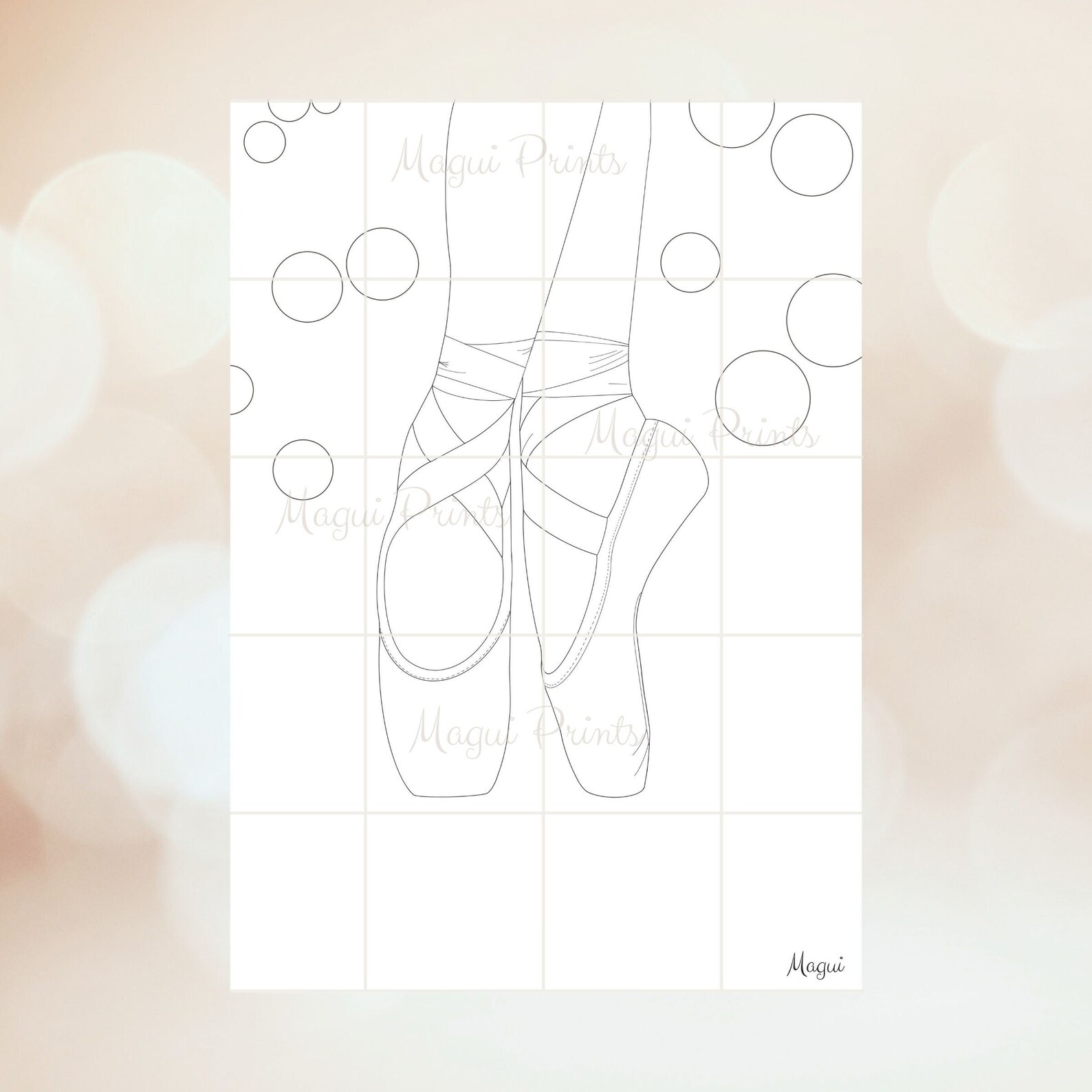 Printable Coloring Page Ballerina Slippers Instant Digital - Etsy
