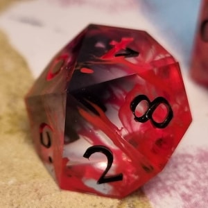 BLOOD DICE Handmade Resin 7 Dice Set for Dnd, Dungeons and Dragons ...