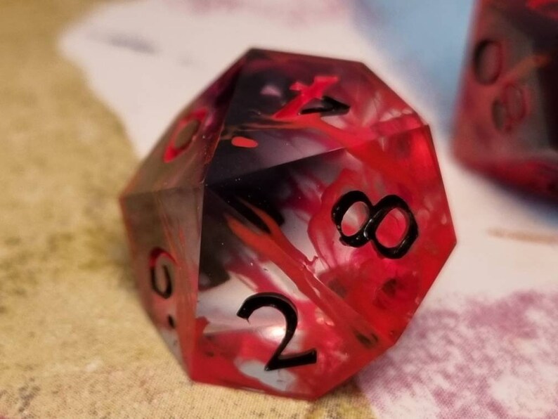 BLOOD DICE Handmade Resin 7 Dice Set for Dnd Dungeons and - Etsy