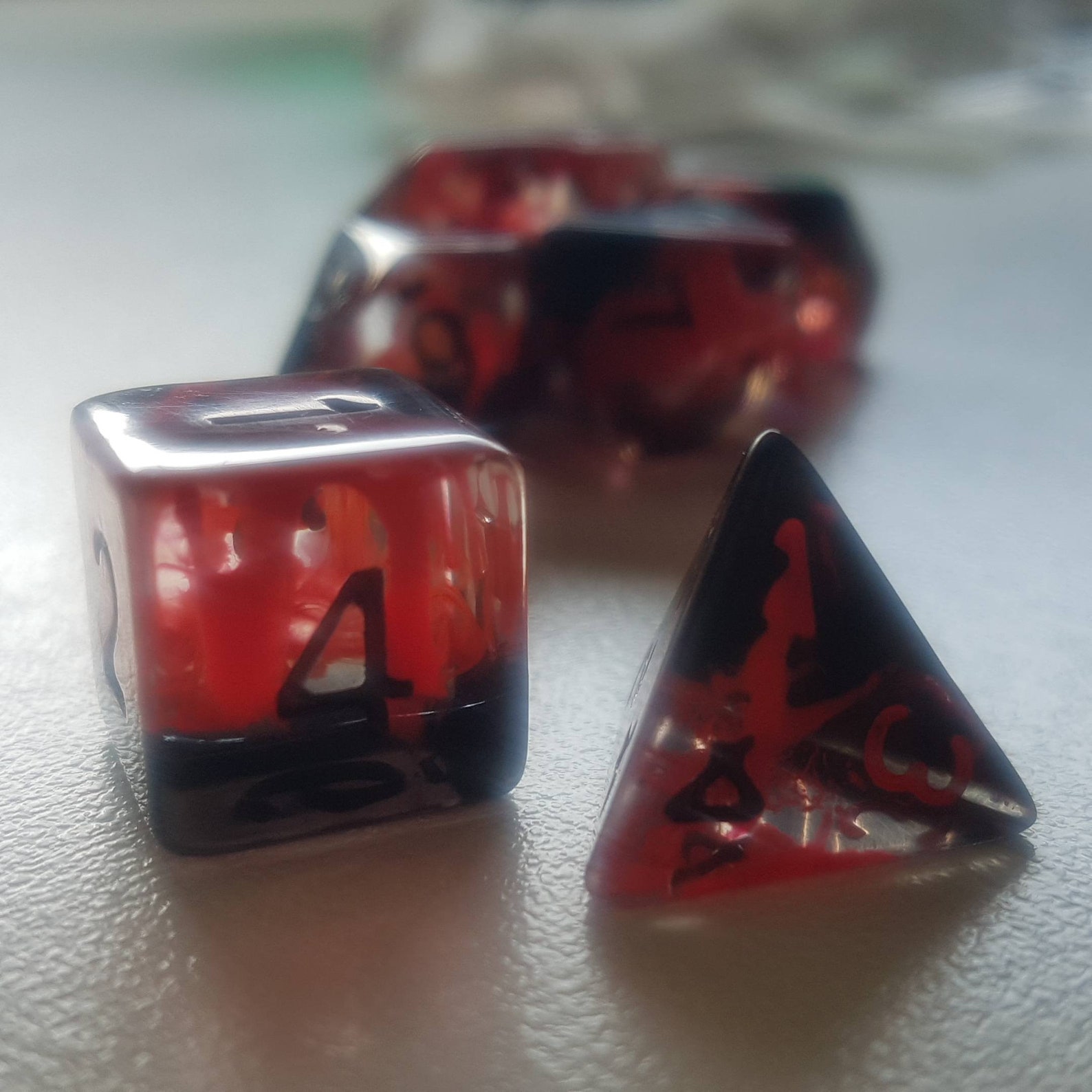 BLOOD DICE Handmade Resin 7 Dice Set for Dnd Dungeons and - Etsy