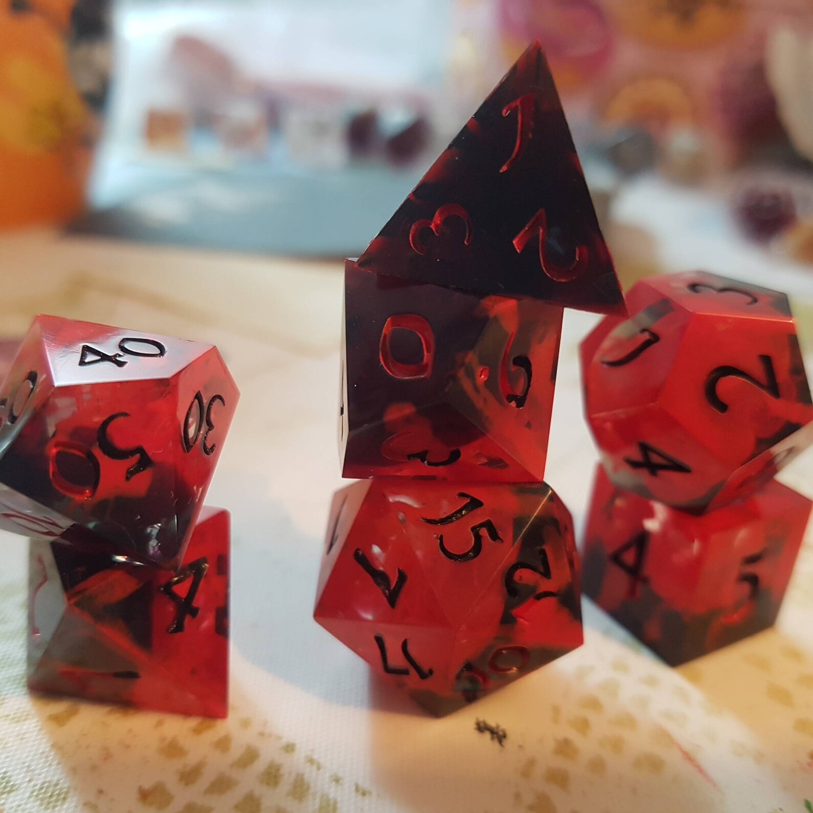 BLOOD DICE Handmade Resin 7 Dice Set for Dnd Dungeons and - Etsy
