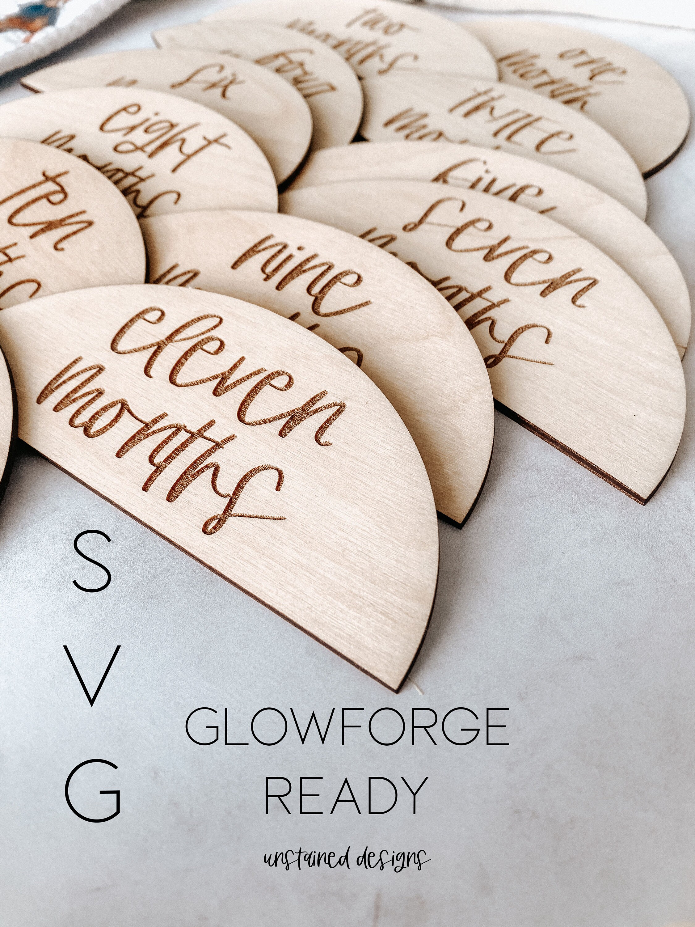 Monthly Milestones Cut File, Glowforge Cut File, Laser SVG Cut File ...