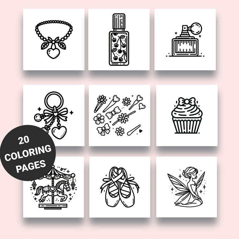 Cute Coquette Bold and Easy Coloring Pages for Adults and Teens 20 ...