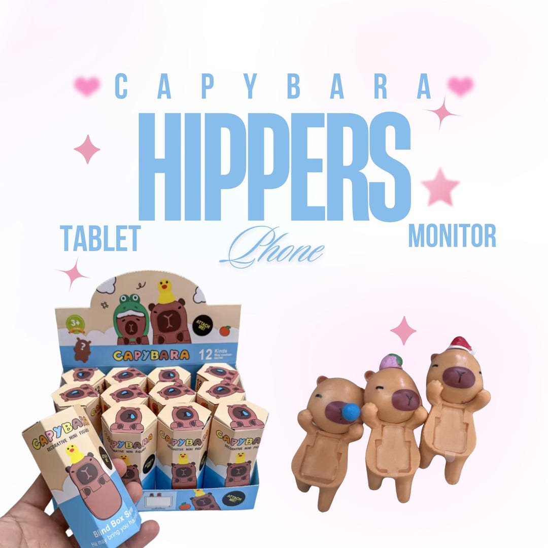 Capybara Hippers Blind Box Set of 12 – Kawaii Party Favors, Mini ...