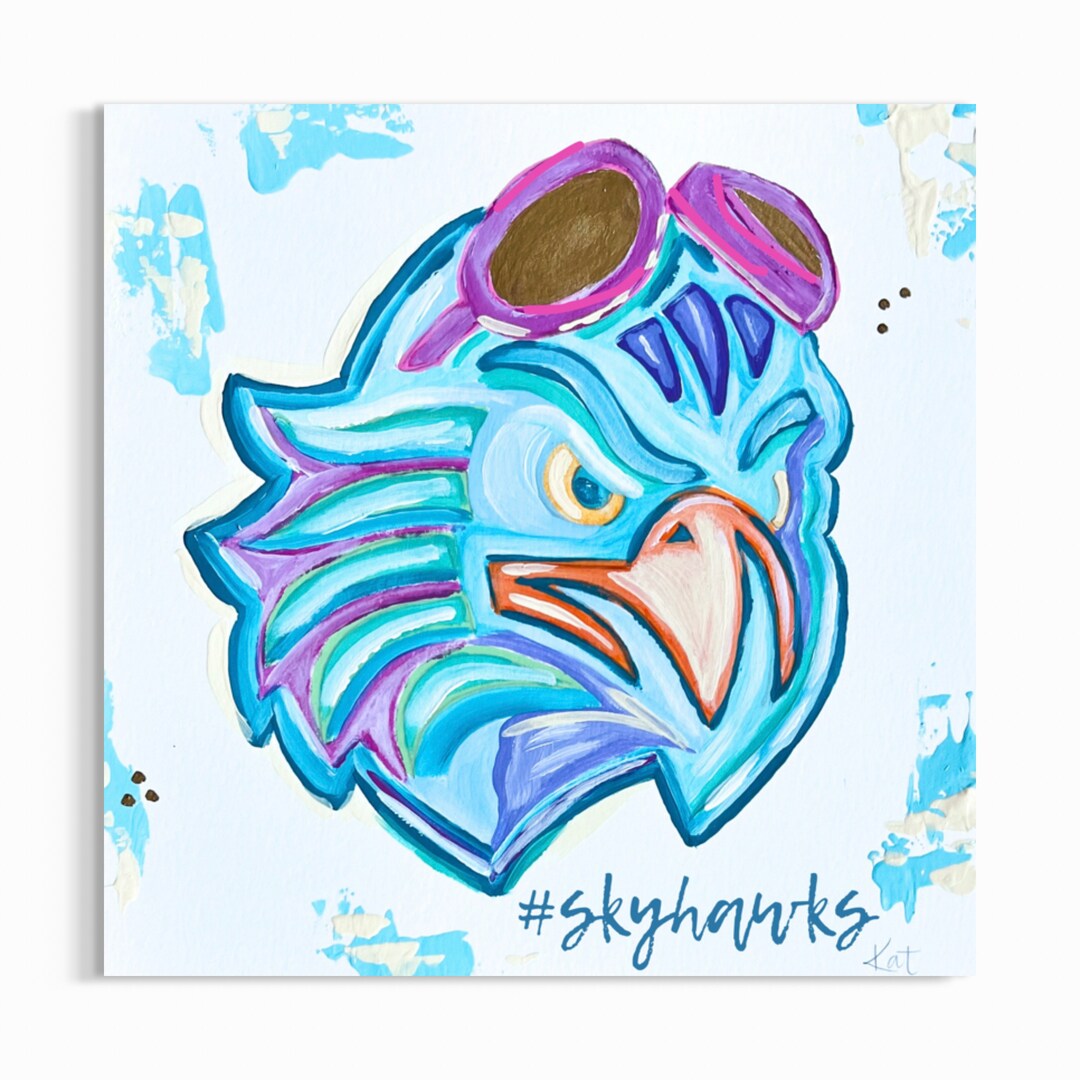 Collegiate Art the Preppy Mascot UT Martin Skyhawks print on Canvas ...