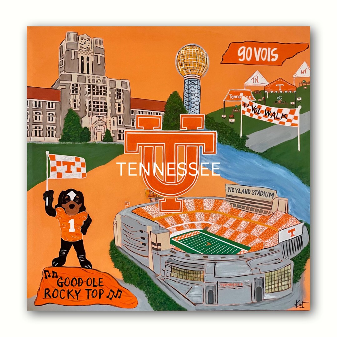 Collegiate Art Collage Print Univ of Tennessee, Featuring Rocky Top, Go ...