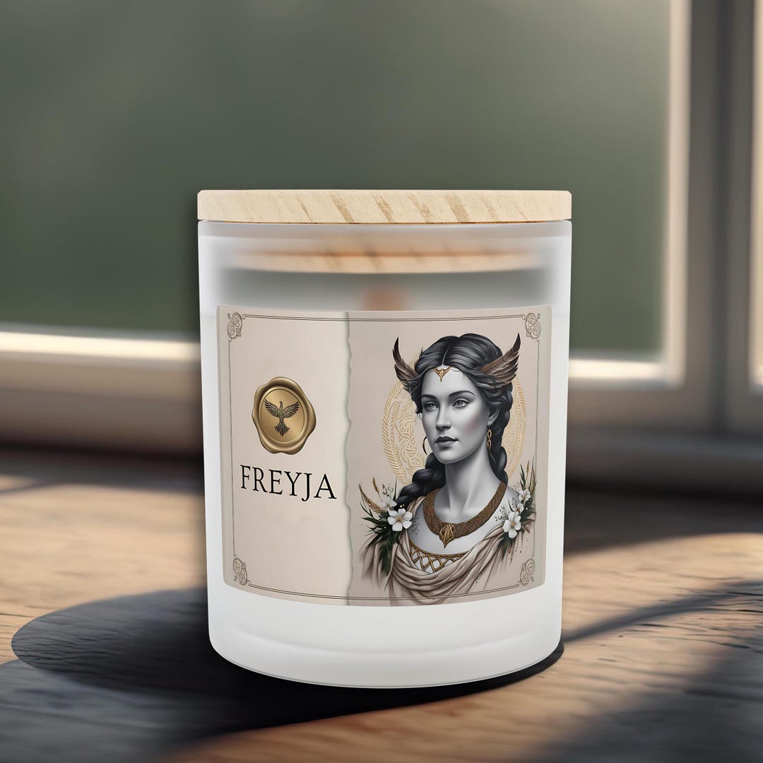 Freyja Goddess Candle: Norse Magic, Love & Abundance - Wooden Wick Soy ...