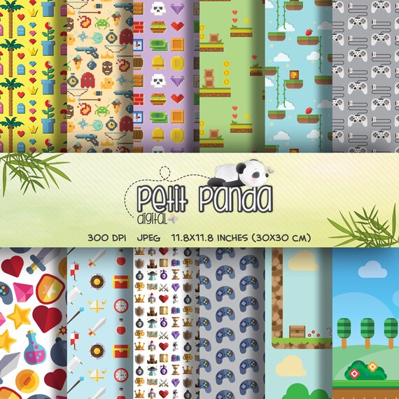 Games Digital Paper Printable Scrapbooking Decor - Etsy