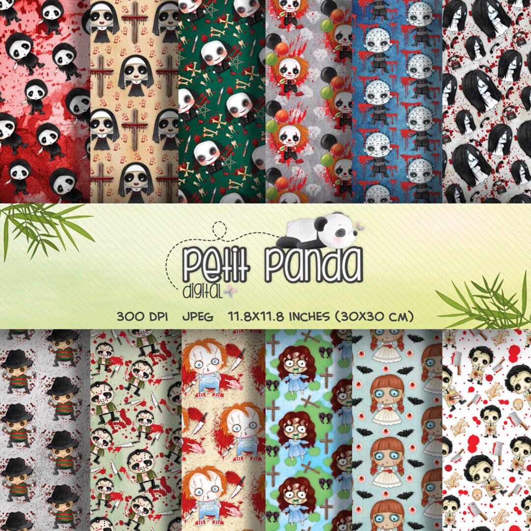 Halloween Killers Cute Digital Paper Printable - Etsy UK
