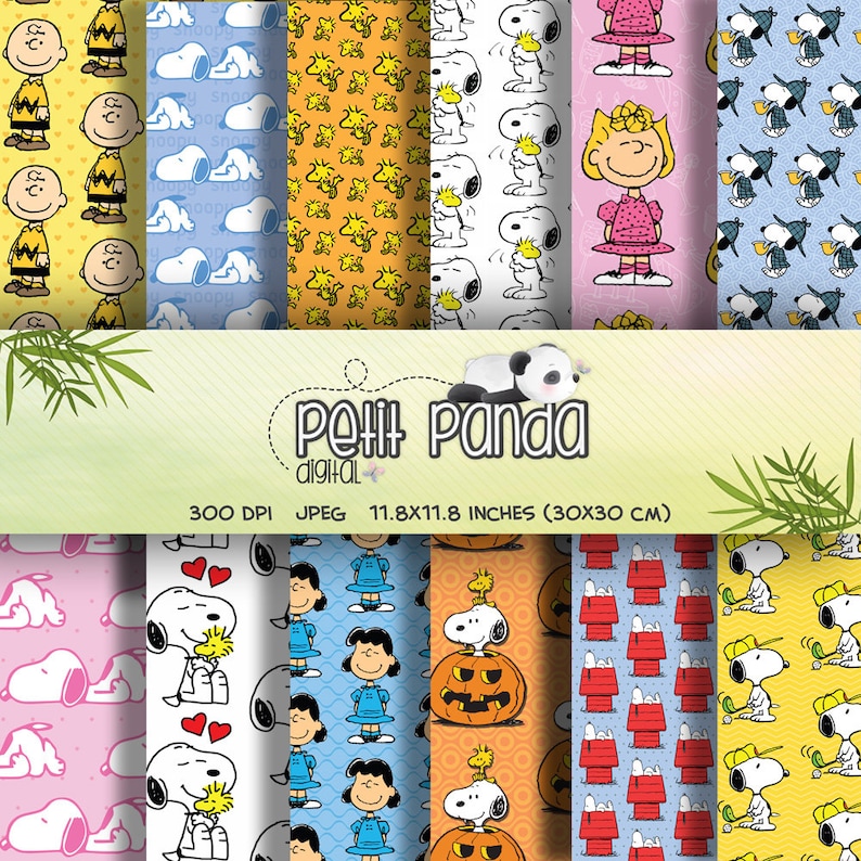 Snoopy Digital Paper Printable Scrapbooking Decor - Etsy