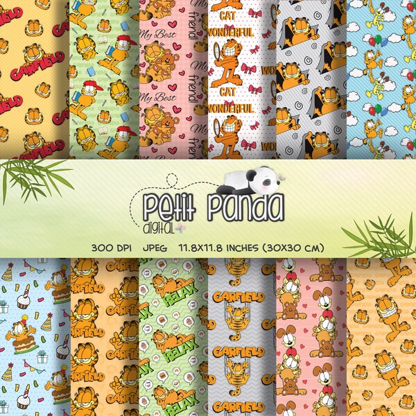 Garfield Digital Paper - Etsy