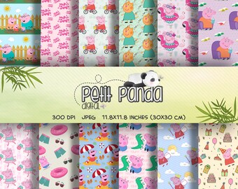 Pig Digital Paper Printable Scrapbooking Decor Pattern - Etsy