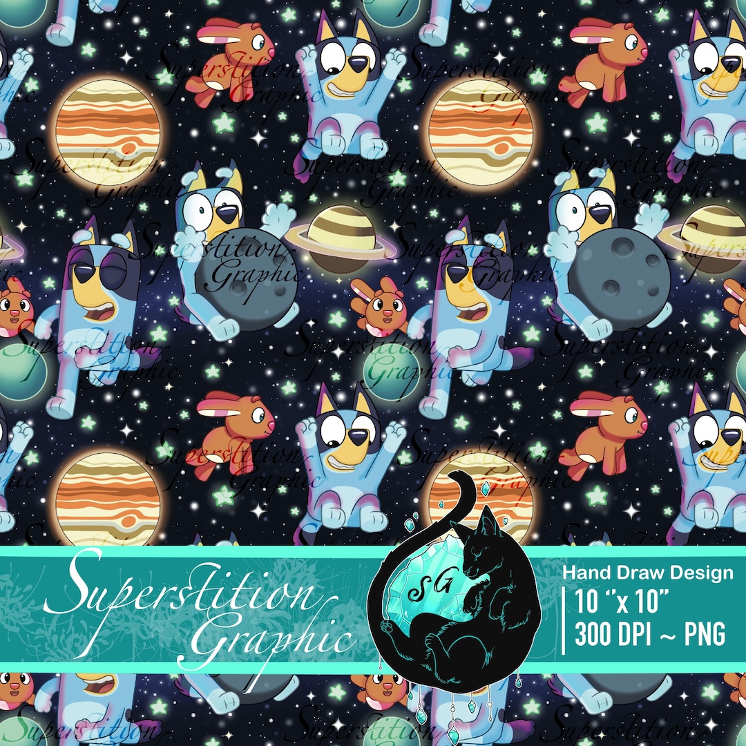 Bluey Space || Seamless Digital Pattern Design - Etsy