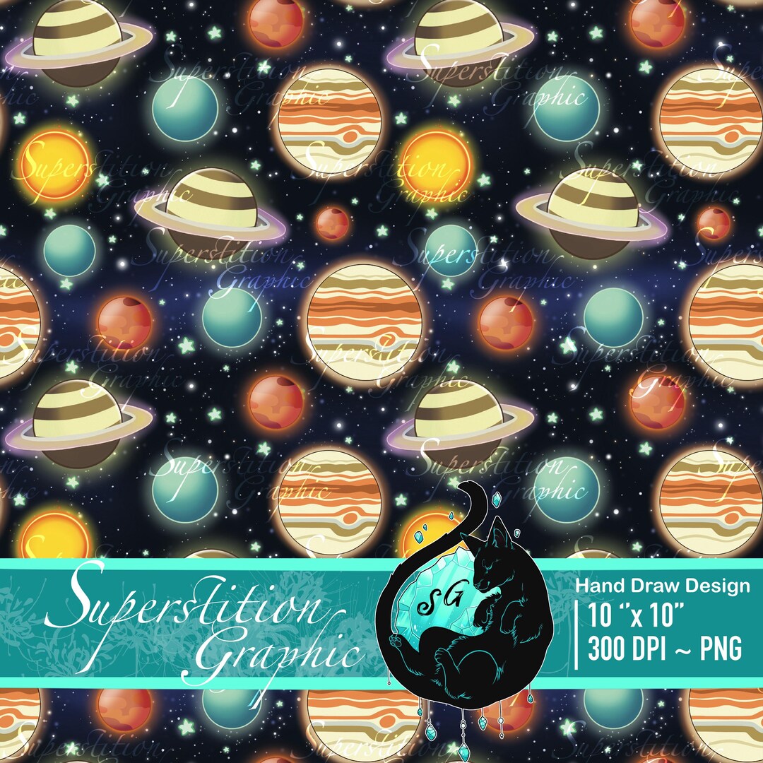 Duo Bluey Space Background Seamless Digital Pattern Design - Etsy